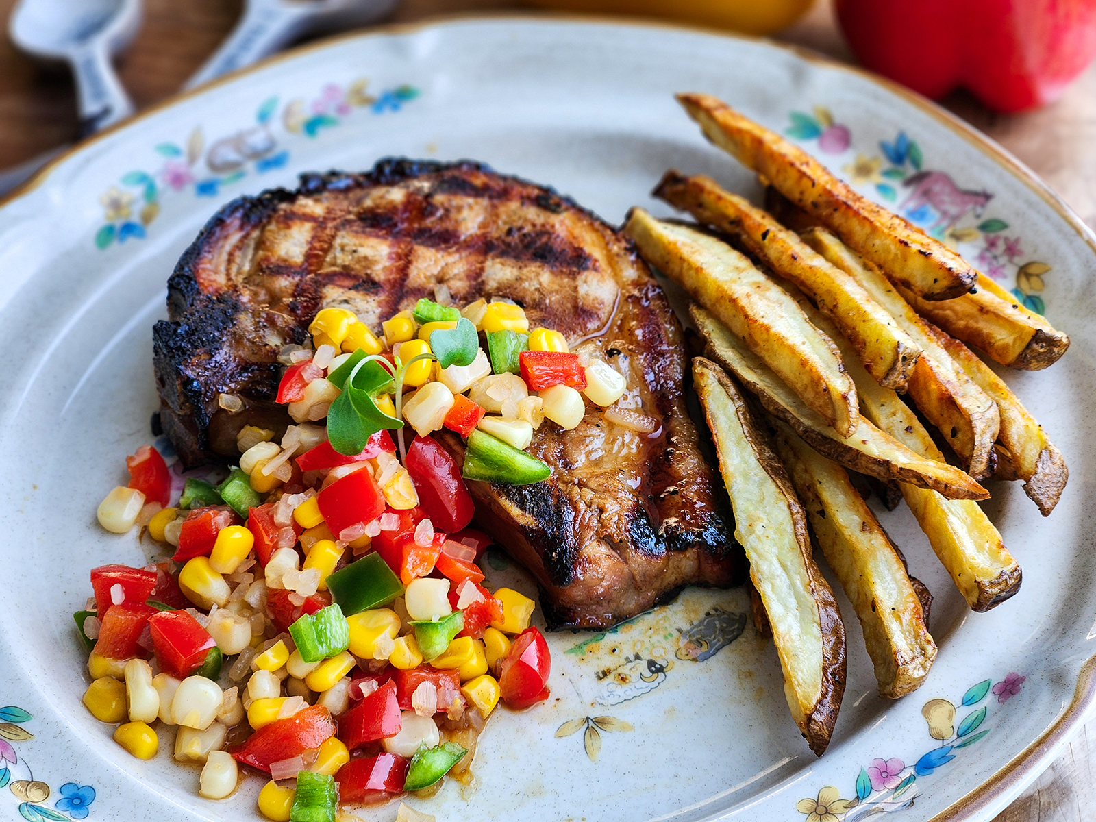 Grilled Double Bone in Pork Chop - Johnston's
